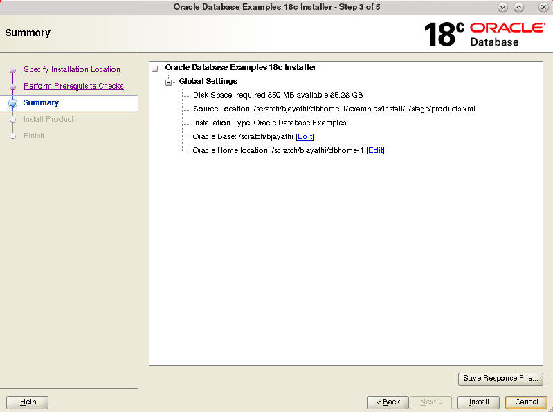 Perform An Oracle Database Examples Installation
