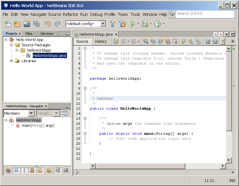  Hello World For The NetBeans IDE The Java Tutorials Getting