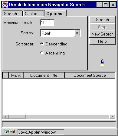OIN Help - Options tab