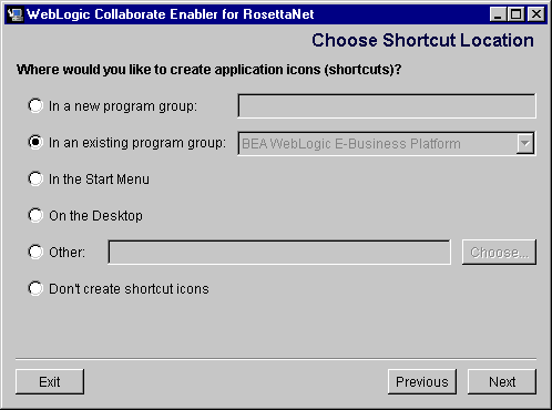 WebLogic Collaborate Enabler for RosettaNet Installation on Windows Systems