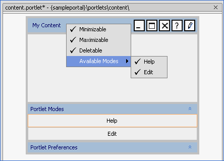 Setting Portlet Modes and Default States