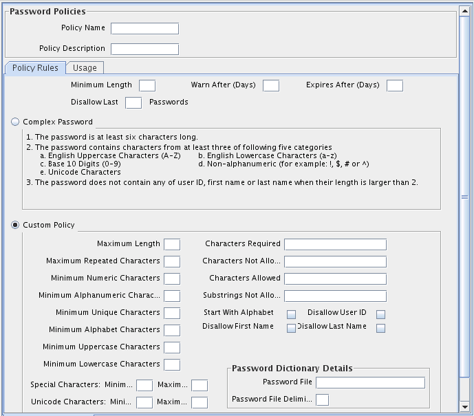 Managing Password Policies