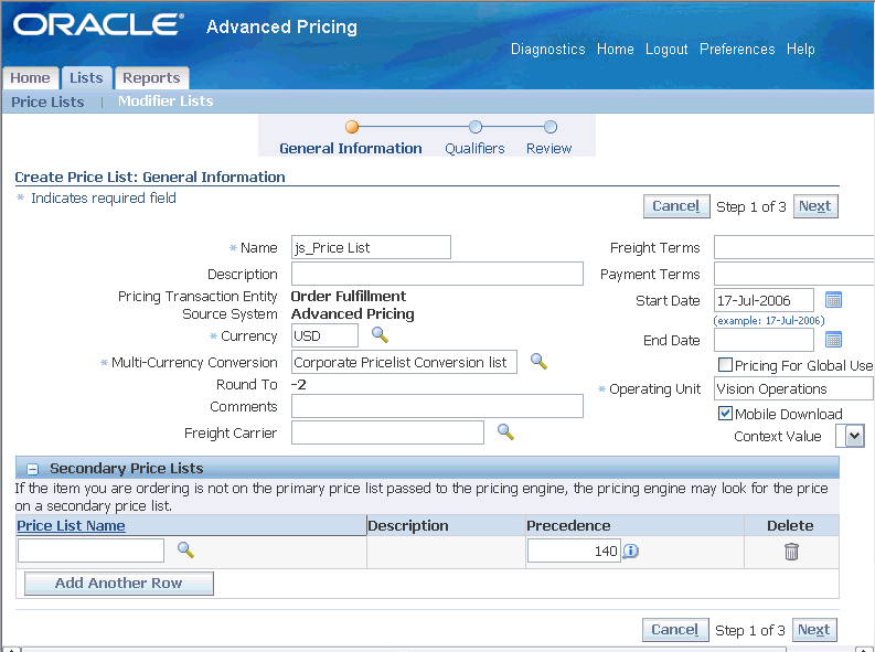 Oracle Advanced Pricing User s Guide