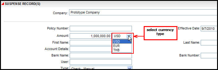 Create a Suspense Record