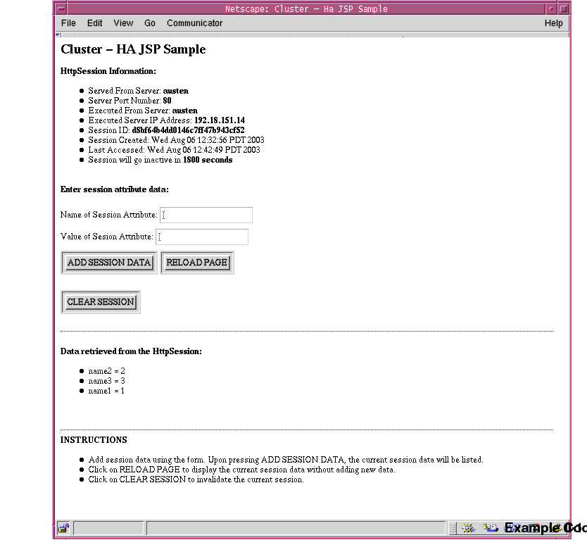 Chapter 4 Cluster JSP Sample Application Tutorial
