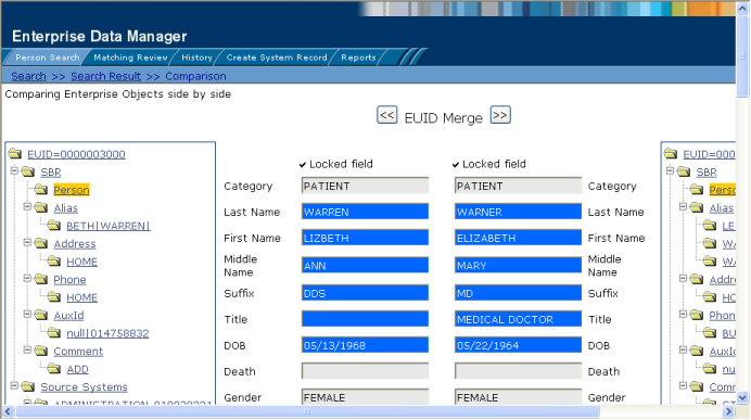 Comparing Patient Information Working With The Edm For Oracle Java Caps Master Patient Index