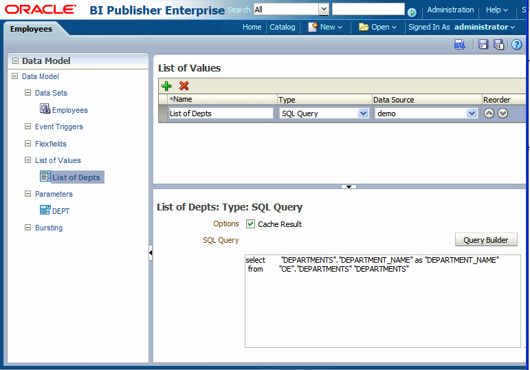 Adding Parameters And Lists Of Values 11g Release 1 11 1 1 