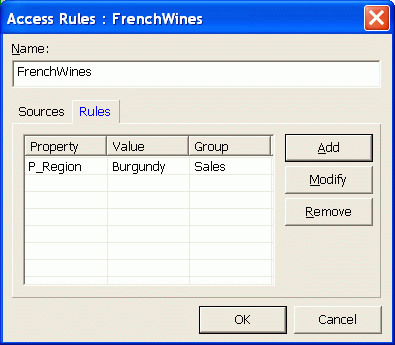 Creating the Access Rules component