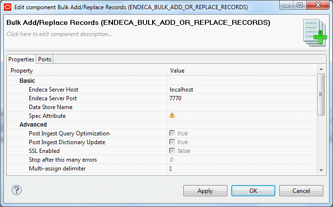 Sending data to the Endeca data store