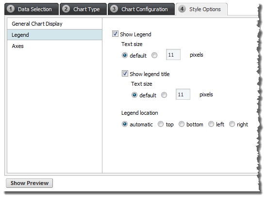 Configuring the chart legend