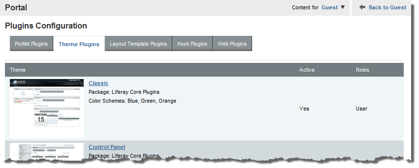 Changing the default theme