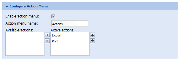 Configuring the available actions for a Record Details component