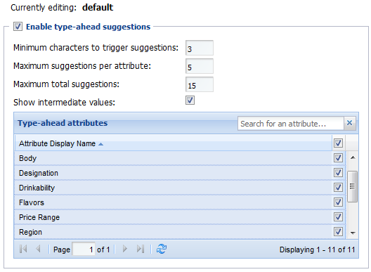 Configuring Search Box type-ahead suggestions