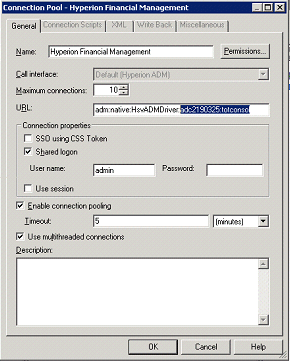 Setting Connection Pool Parameters for Financial Management