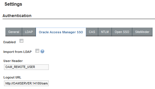 Configuring The Oracle Access Manager Sso Settings