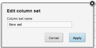 Creating and configuring column sets for a record list table