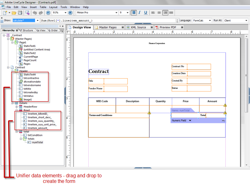 Create custom-designed business process print layout (custom Print) tab