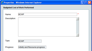 Define earned value settings