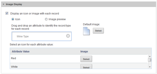 Configuring the images to display next to each Results List record