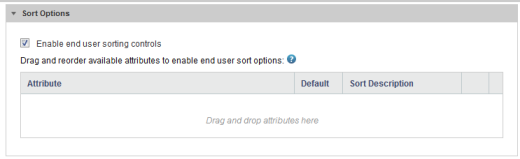 Configuring the sorting options for a Results List component