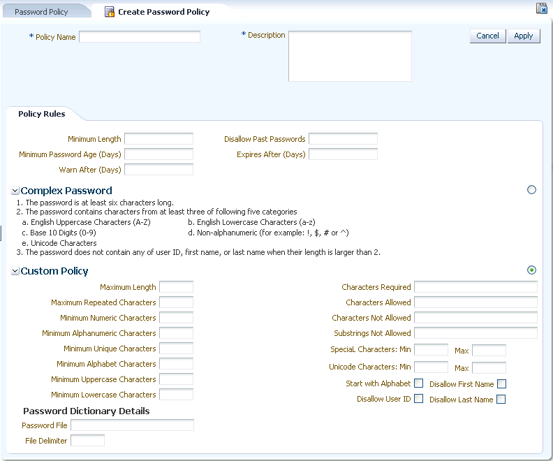 Managing Password Policies