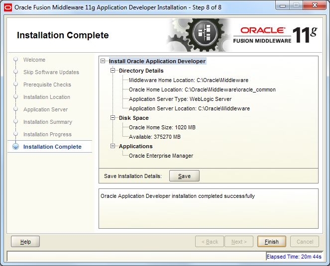 Installing Oracle ADF Runtime package