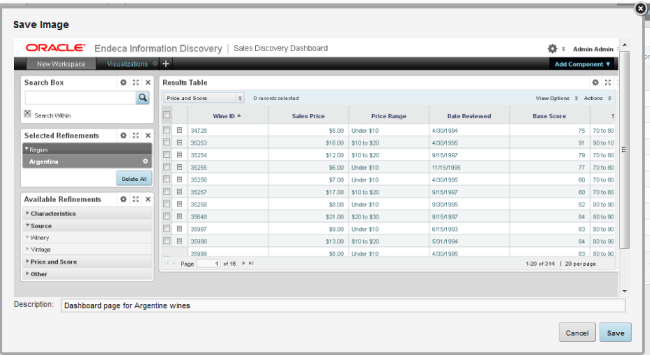 Saving a screen capture of an application page