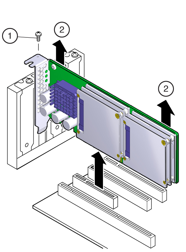 サーバーから既存のカードを取り外す - Sun Flash Accelerator F80 PCIe カードユーザーズガイド