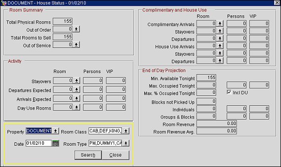 House Status (Shift+F3)