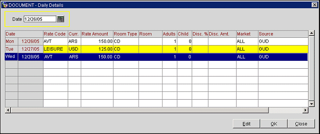 Daily Details and Multiple Rate Codes