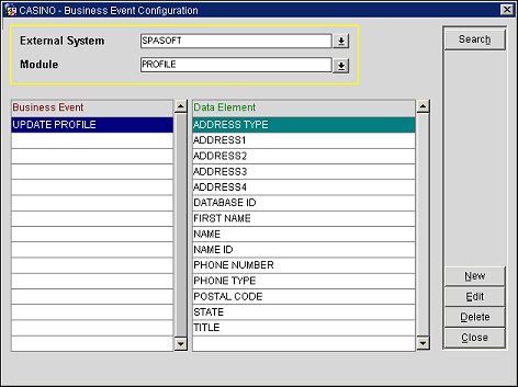 Configuring Business Events for SpaSoft