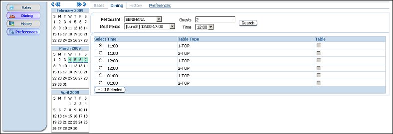 Activities Dashboard - Dining