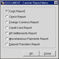 Cashier Reports