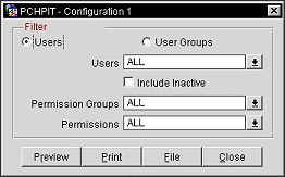 Configuration - User Rights (cf_userrights with CFG1.FMX)