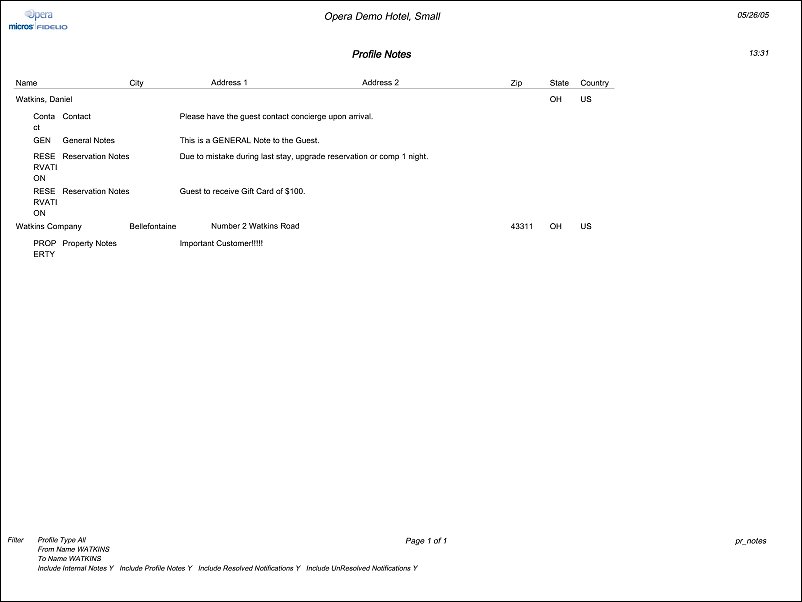 Profile Notes (pr_notes with PRF6.FMX)