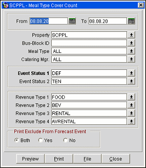 Cover Count Revenue Summary (REP_COVERCOUNT.REP with REP_COVERCOUNT.FMX)