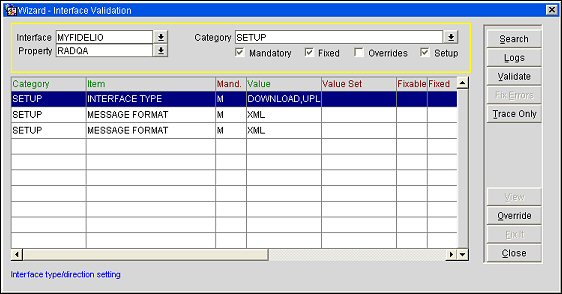 Interface Validation Wizard OXI