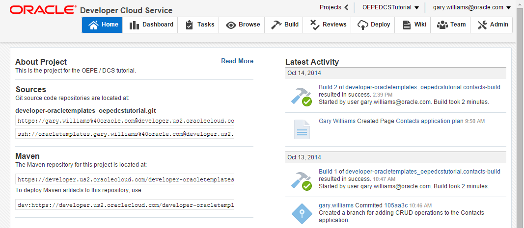OEPE Tutorials - Developing Applications with OEPE and ODCS