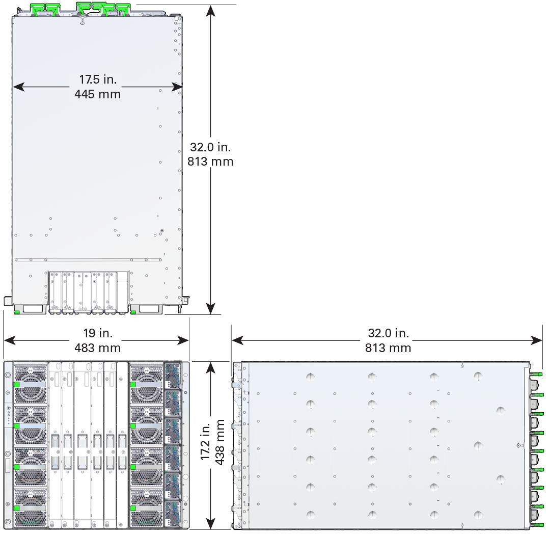 Physical Dimensions Stand Alone Servers SPARC M8 And SPARC M7