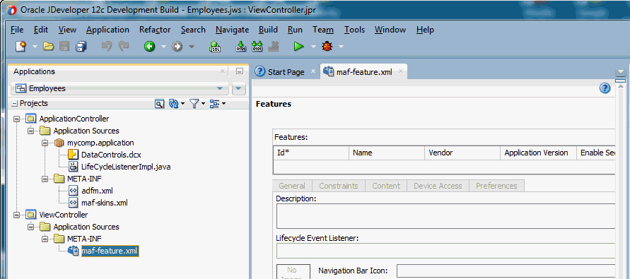 Oracle JDeveloper 12c チュートリアル - Oracle Mobile Application Frameworkを使用したモバイル・アプリケーションの構築
