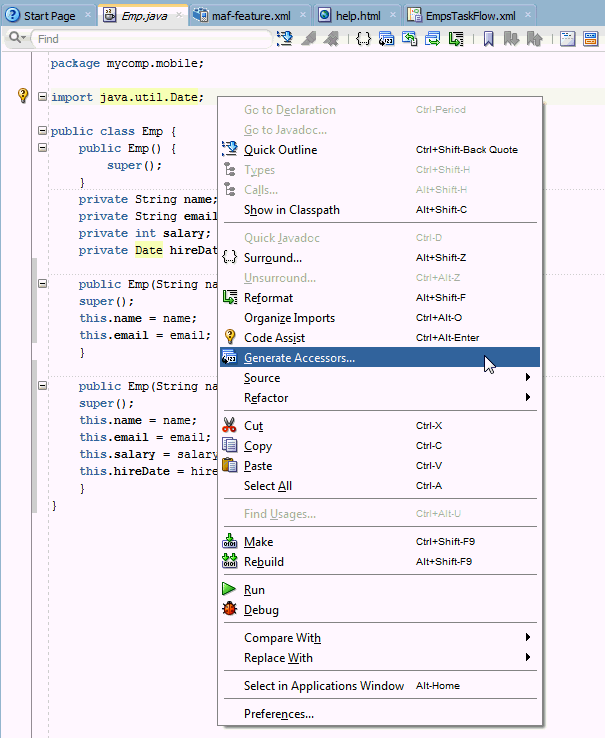 Oracle JDeveloper 12c チュートリアル - Oracle Mobile Application Frameworkを使用したモバイル・アプリケーションの構築