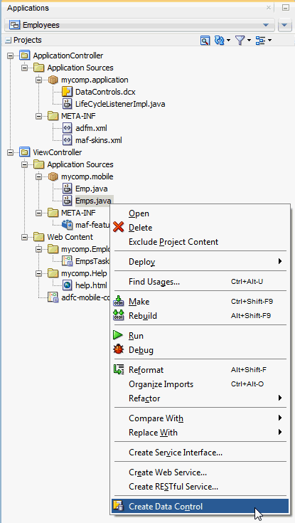 Oracle JDeveloper 12c チュートリアル - Oracle Mobile Application Frameworkを使用したモバイル・アプリケーションの構築