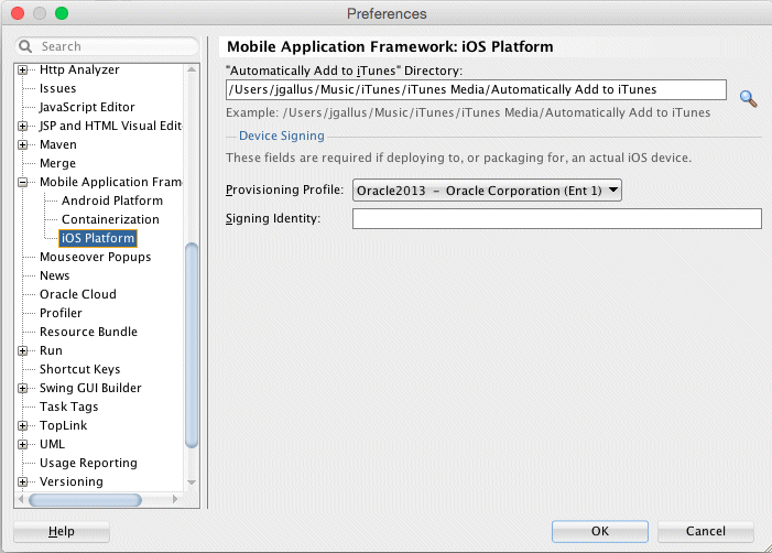 Oracle JDeveloper 12c (12.1.3) チュートリアル - Mobile Application Frameworkの設定