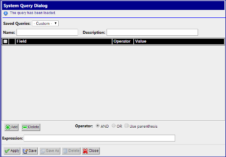 Creating or Modifying a Query for Filtering