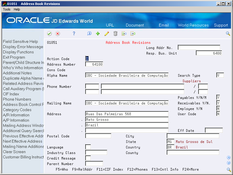 Enter Additional Address Book Information