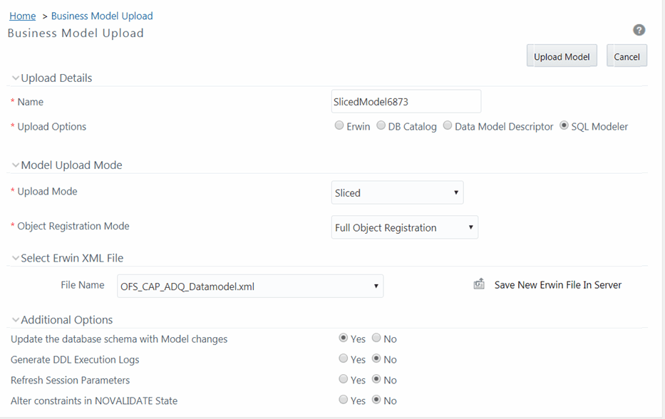 OFSAA Datamodel extensions through SQL Data Modeler