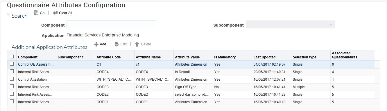 Configuring Questionnaire Attributes
