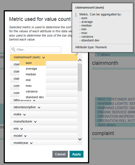 Using a value list to select refinements