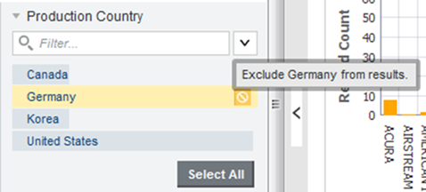 Using a value list to select refinements