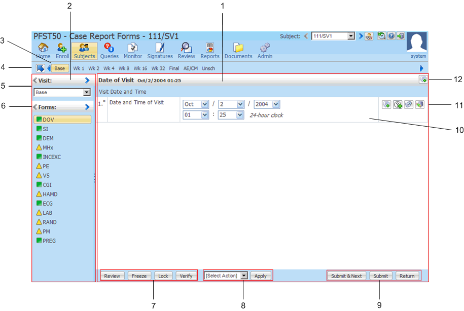 Components Case Report Form CRF Pages